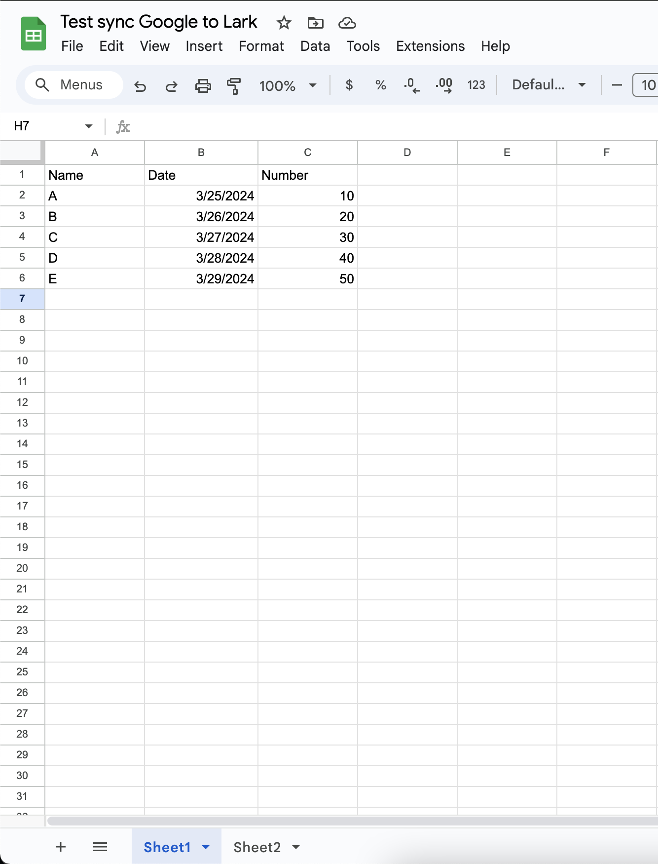 Google Sheets x Lark Sheets Integration